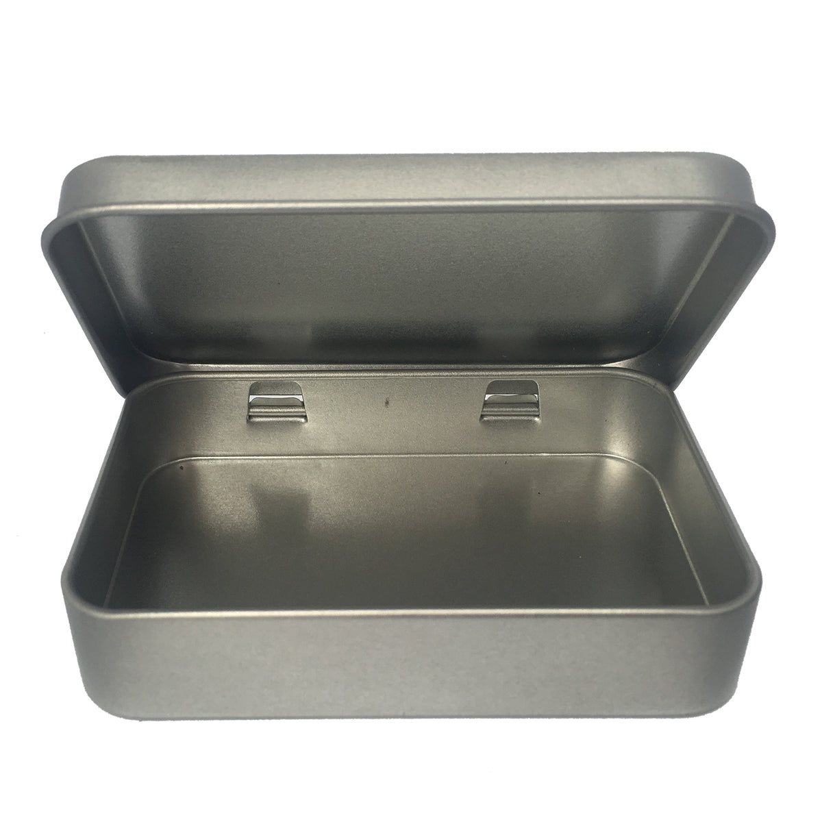 Wholesale Silver Rectangular Gift Tin Box With Hinged Lid L95 x W60 x H22 mm