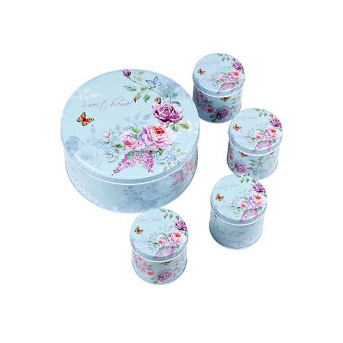 Round Slip Lid Storage Tin - Set of 5